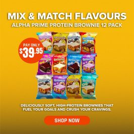 Alpha Prime Bites Protein Brownie Mix and Match Flavours 12 Pack
